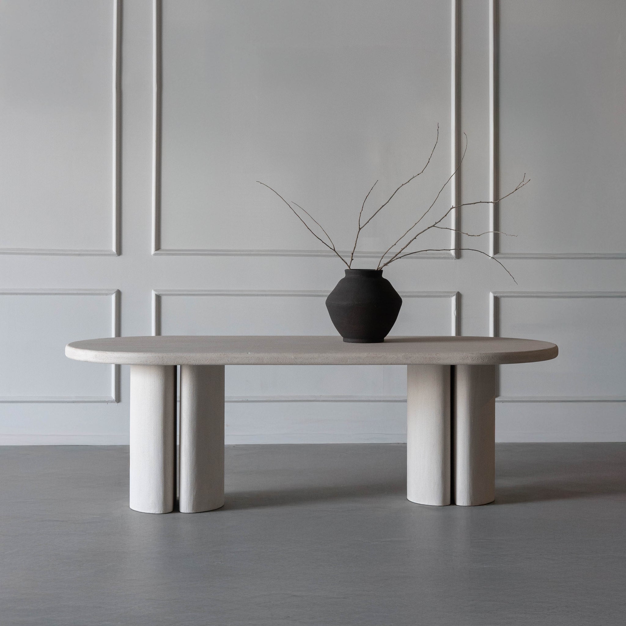 Lego Alaska Oval Dining Table in White | Modern Two-Base Design - WS ...