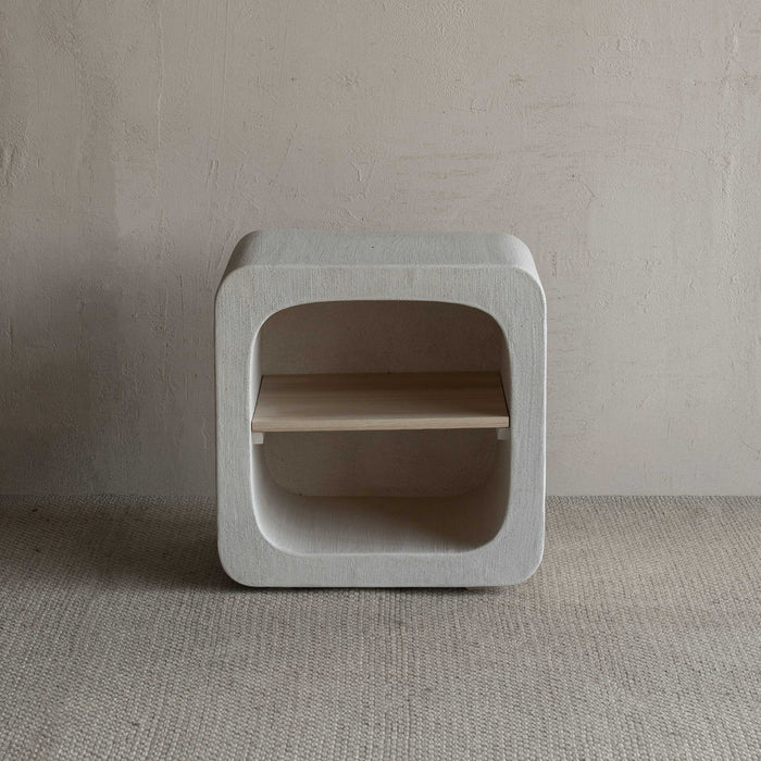 Alaska Curved Niche Bedside Table with Shelf | WS Living Furniture Dubai
