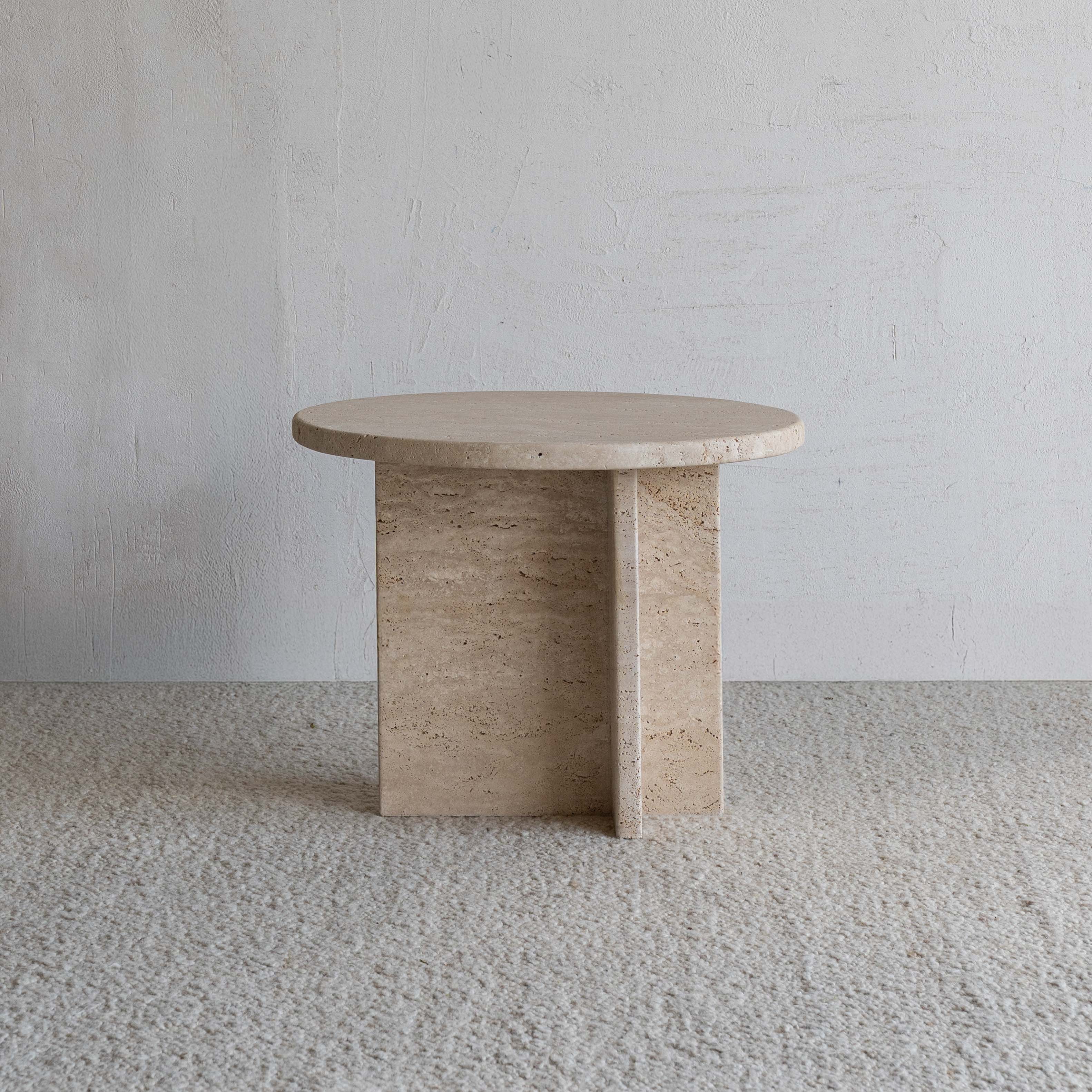 Caliza Travertine Marble Side Table Dubai | WS Living Furniture