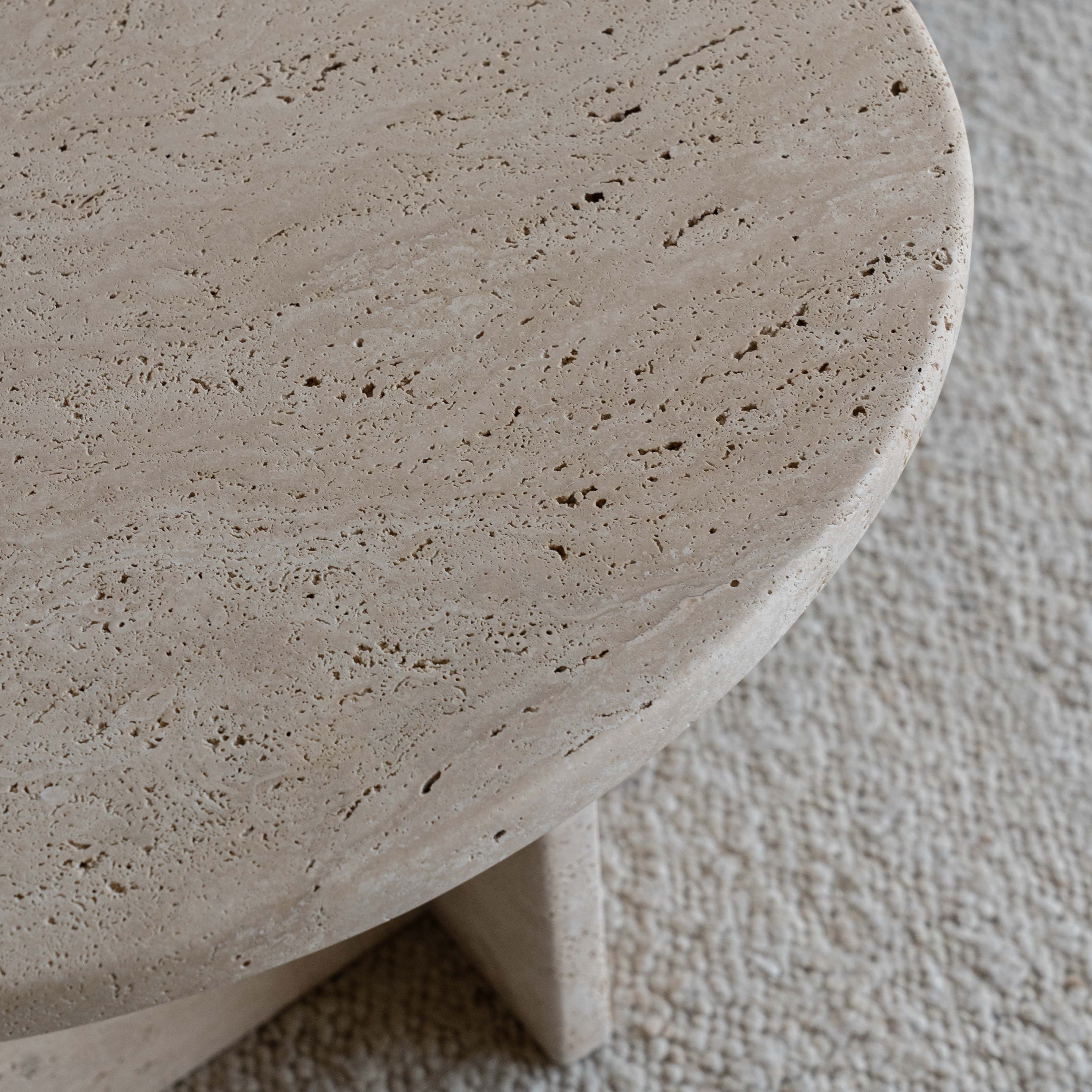 Caliza Travertine Marble Side Table Dubai | WS Living Furniture