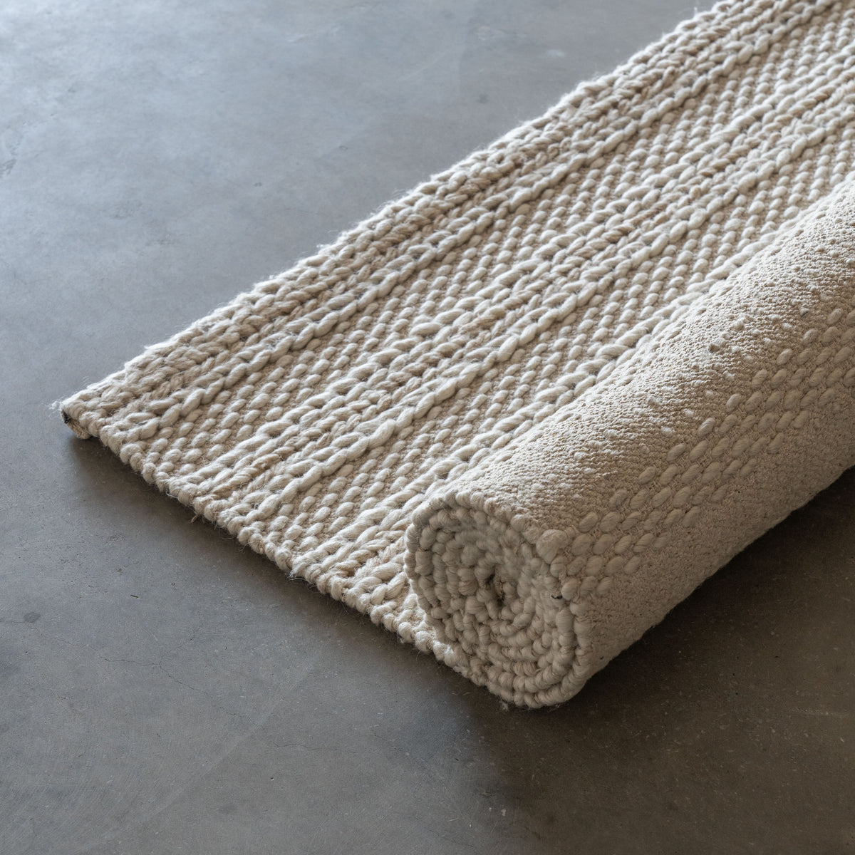 Chinese Braid-P Rug – Ivory & Beige Jute Weave | WS Living Furniture Dubai