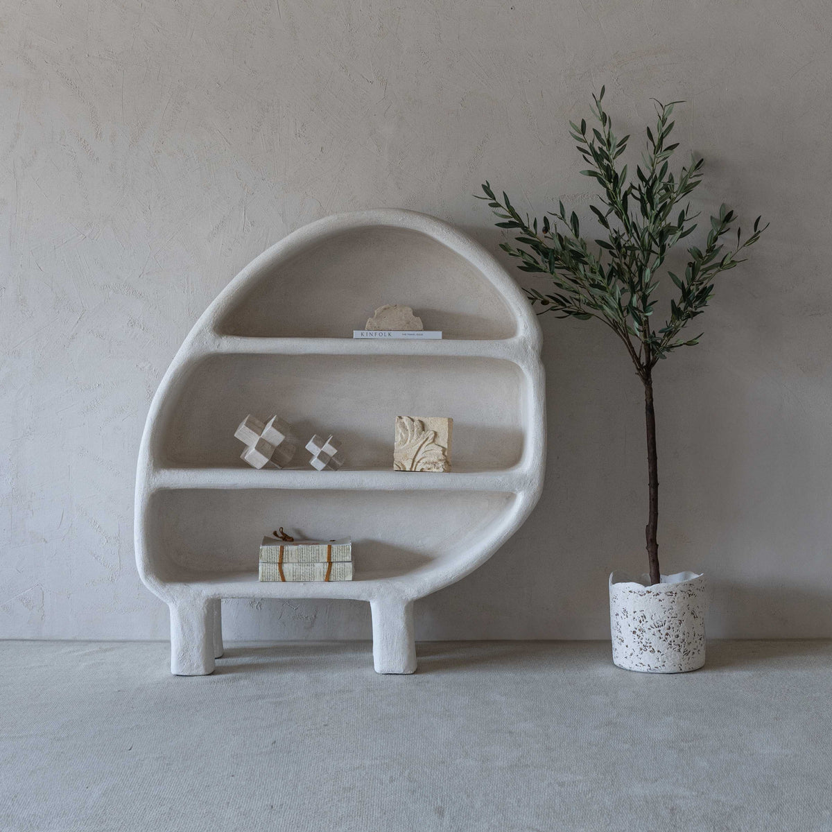 Buy Handcrafted Egg White Storage Fiber Shelf - Small | WS LIVING - UAE