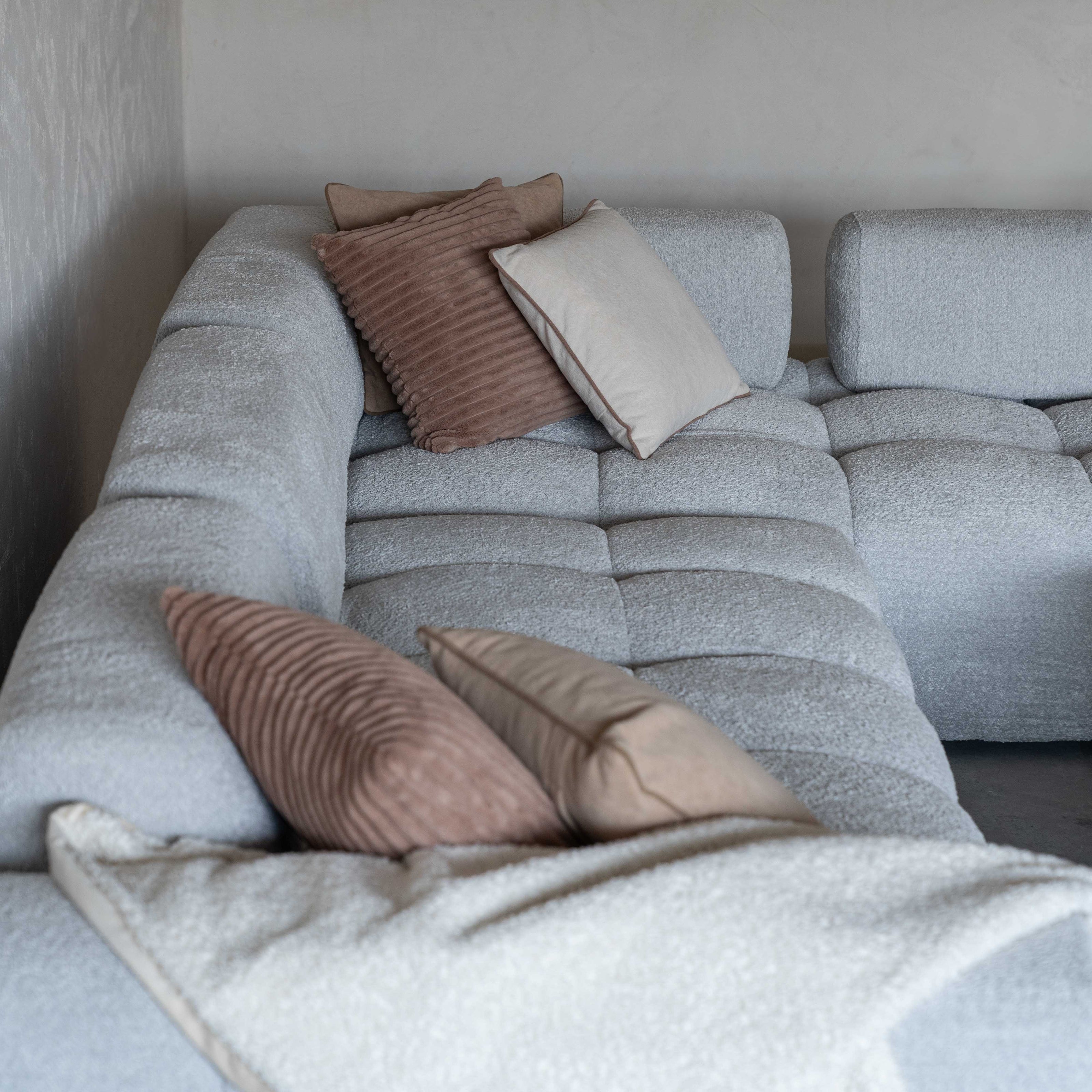 Harmony Light Grey Modern Corner & L-Shape | Extendable Sofa | WS ...