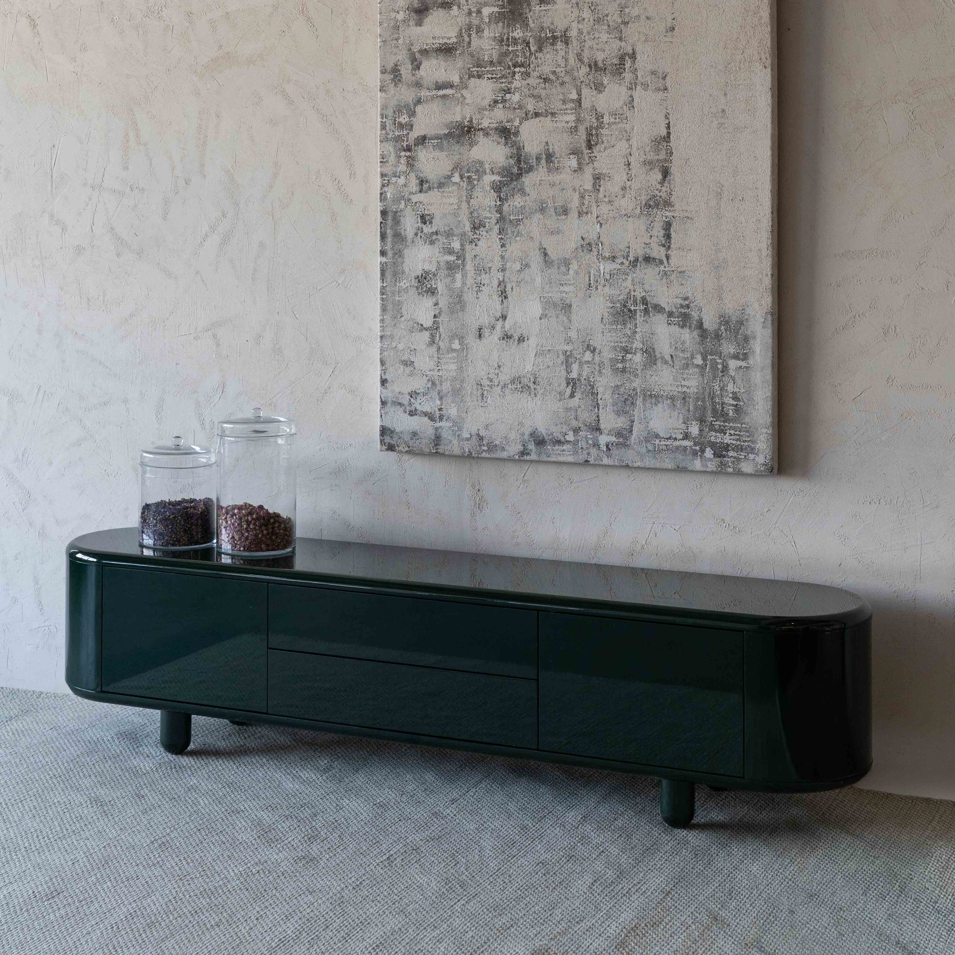 Isadora Green High Gloss TV Unit – Modern Storage | WS Living UAE