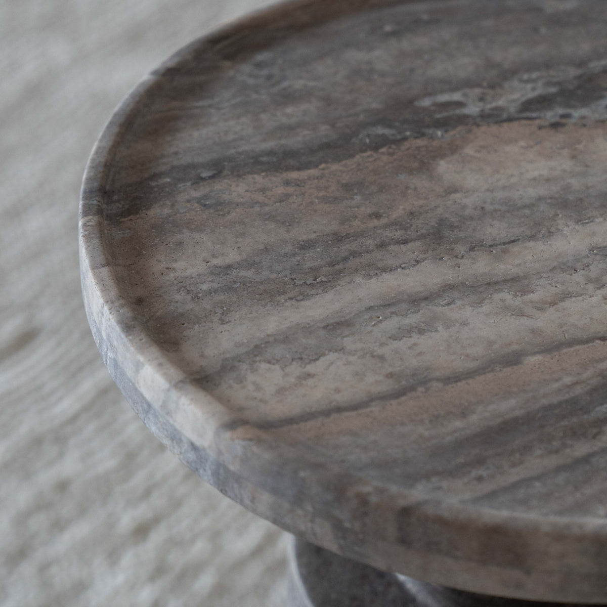 Lony Modern Natural Grey Marble Side Table | Accent Table - WS LIVING - UAE