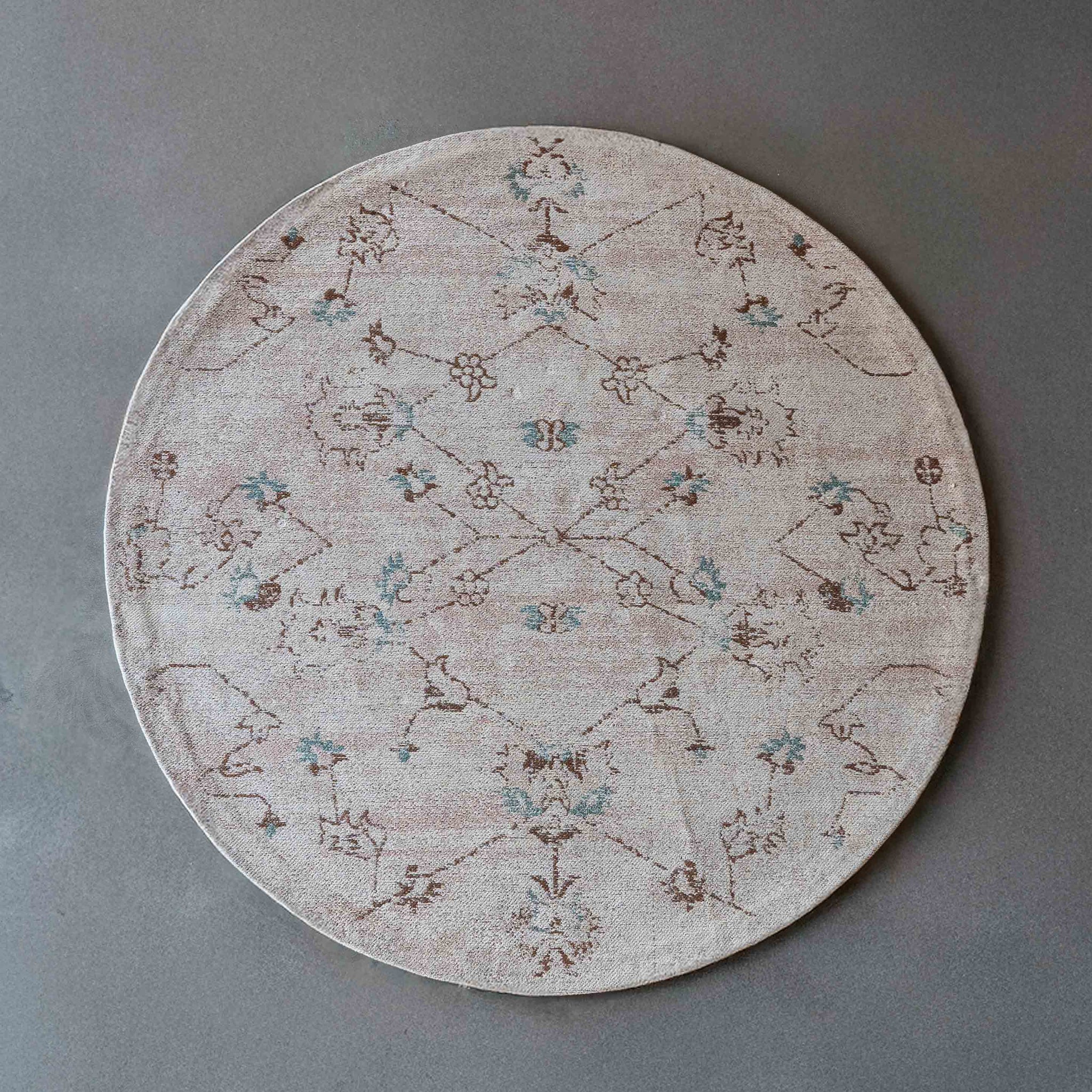 Shop Lucy Window Green Cotton Woven Round Rug In Dubai | Ws Living ...