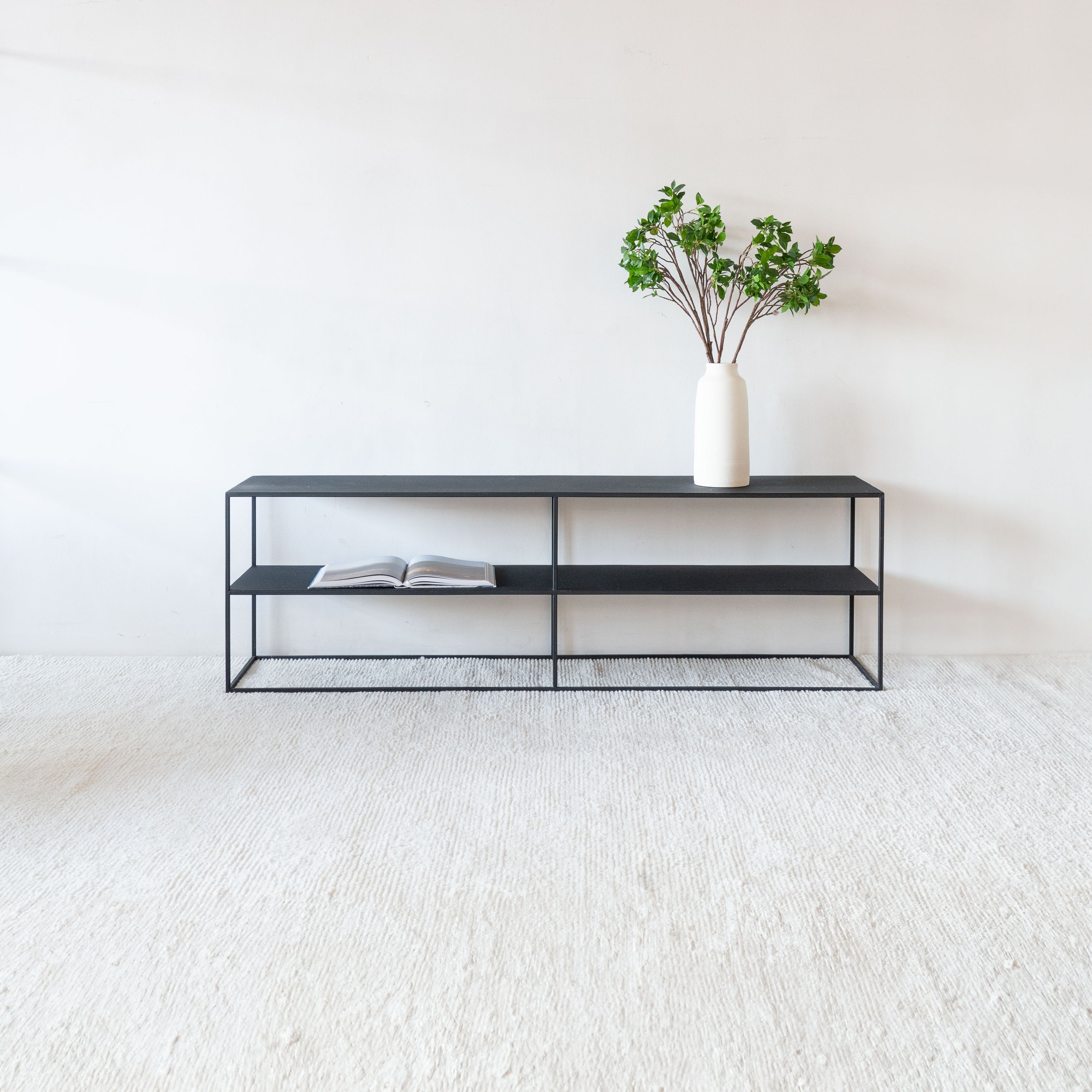 Monochrome Black TV Unit – Powder Coated Steel | WS Living Furniture Dubai