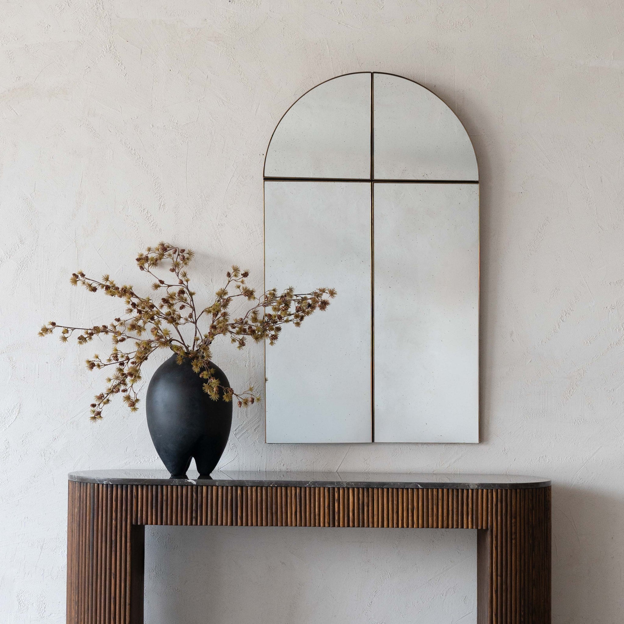 Aged Charm Rustic Arch Wall Mirror | Arch Mirror in Dubai – WS Living