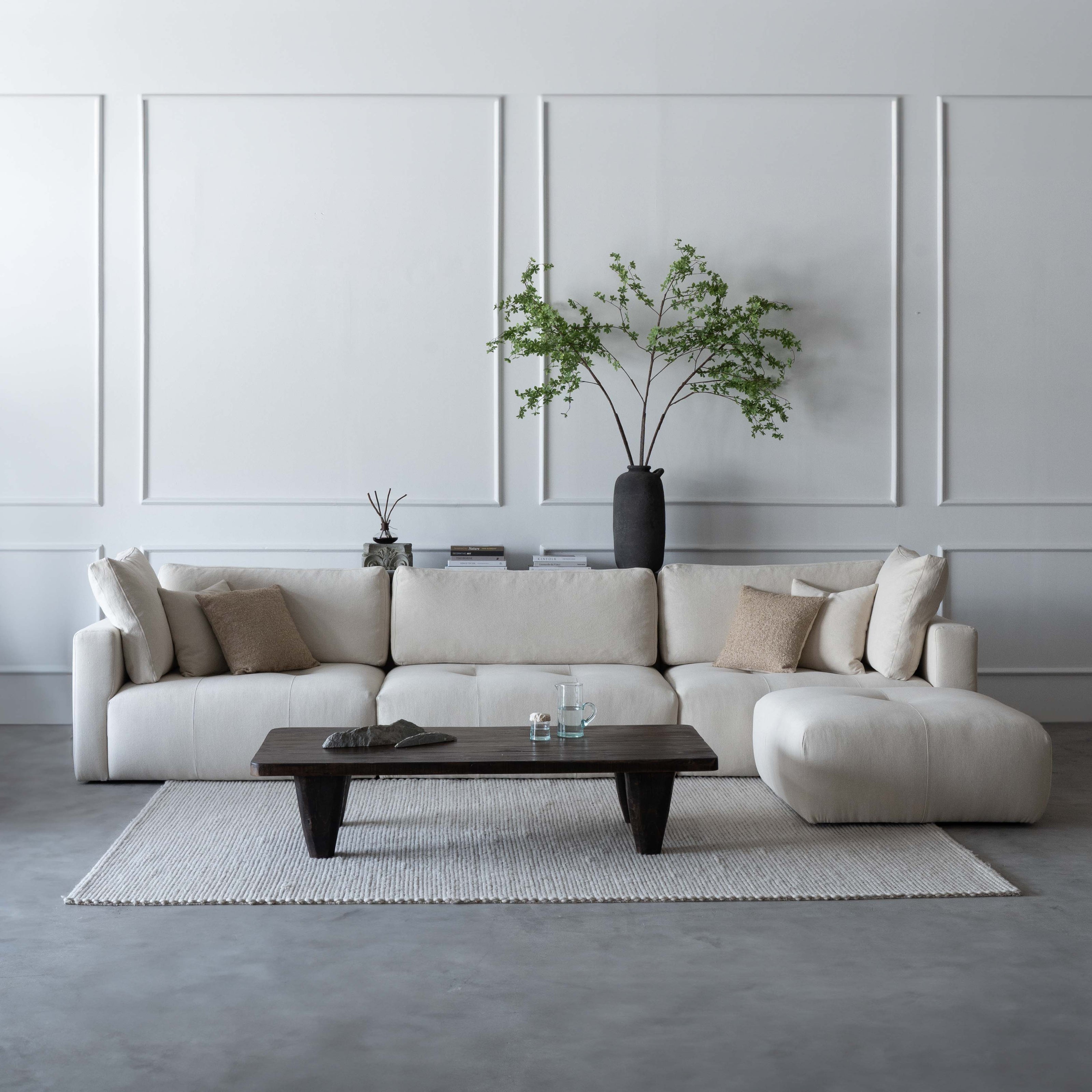 Sky Modern L Shape | Sectional Modular Sofa - Beige | WS LIVING - UAE