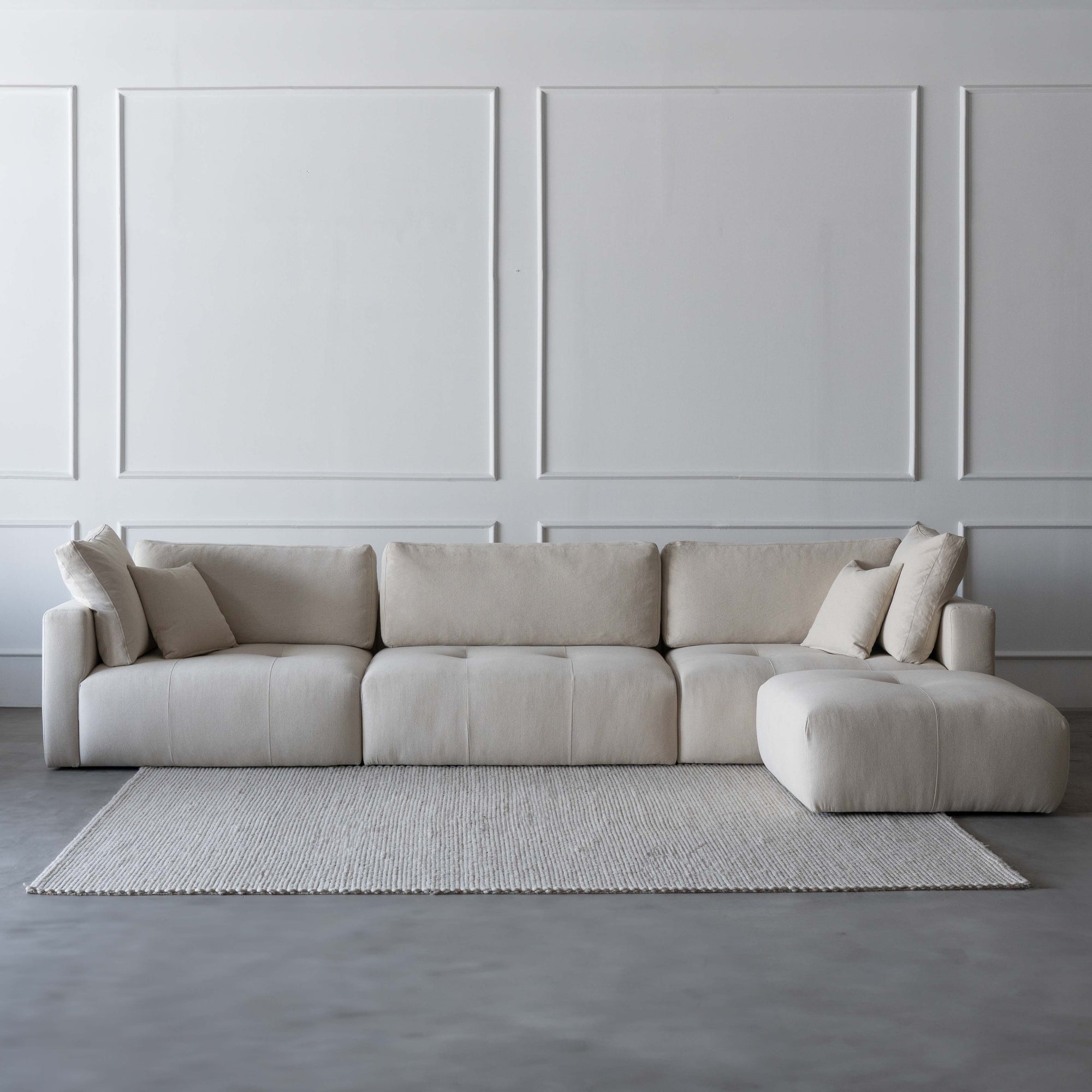 Sky Modern L Shape | Sectional Modular Sofa - Beige | WS LIVING - UAE