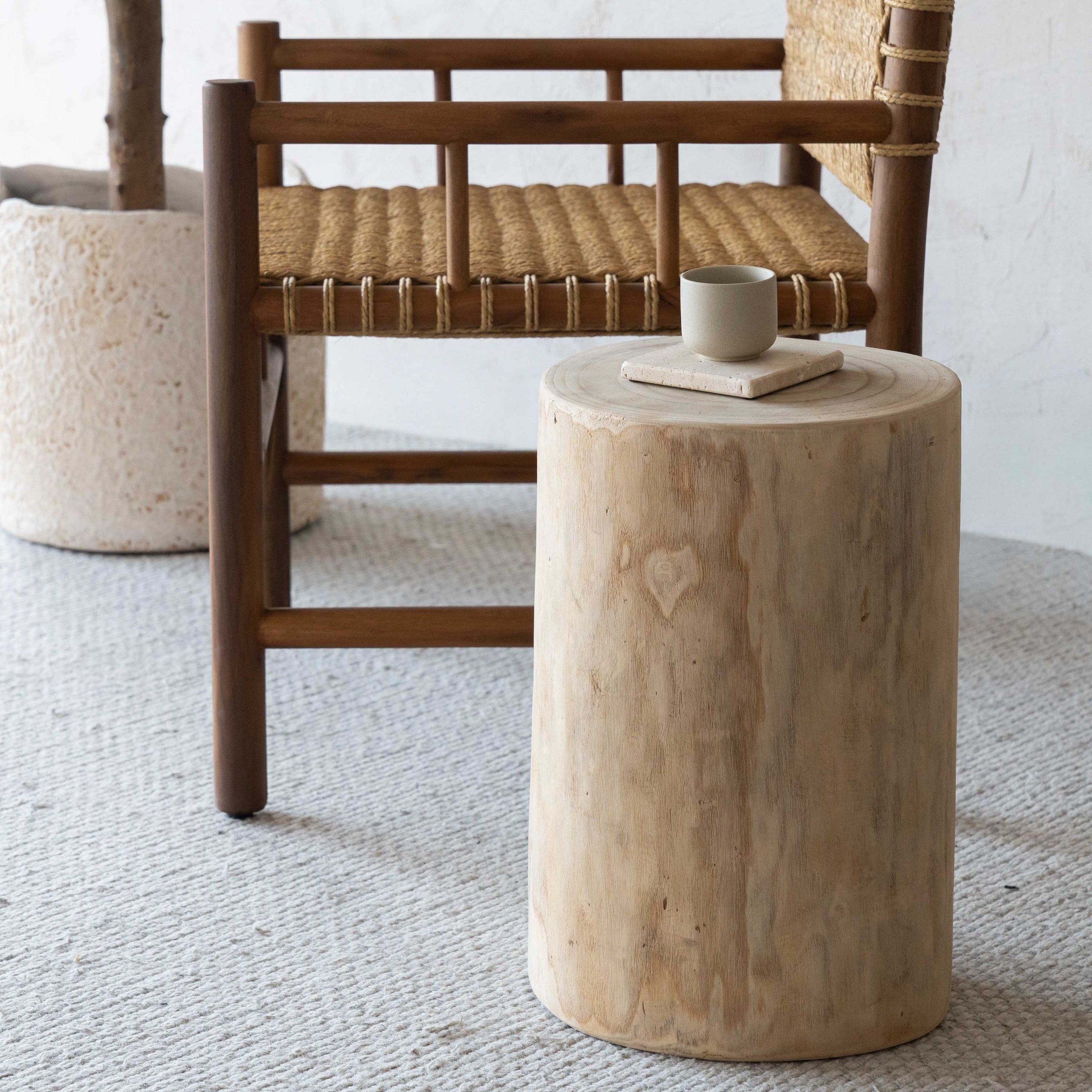 Shop Natural Wood Accent Side End Table Dubai | Ws Living Furniture